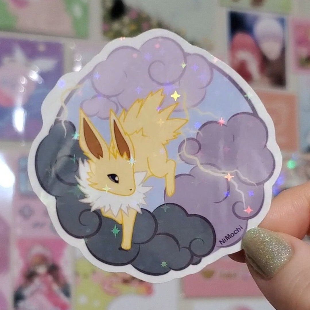 Holo Jolteon Sticker | Water-resistant, Eeveelution - Etsy