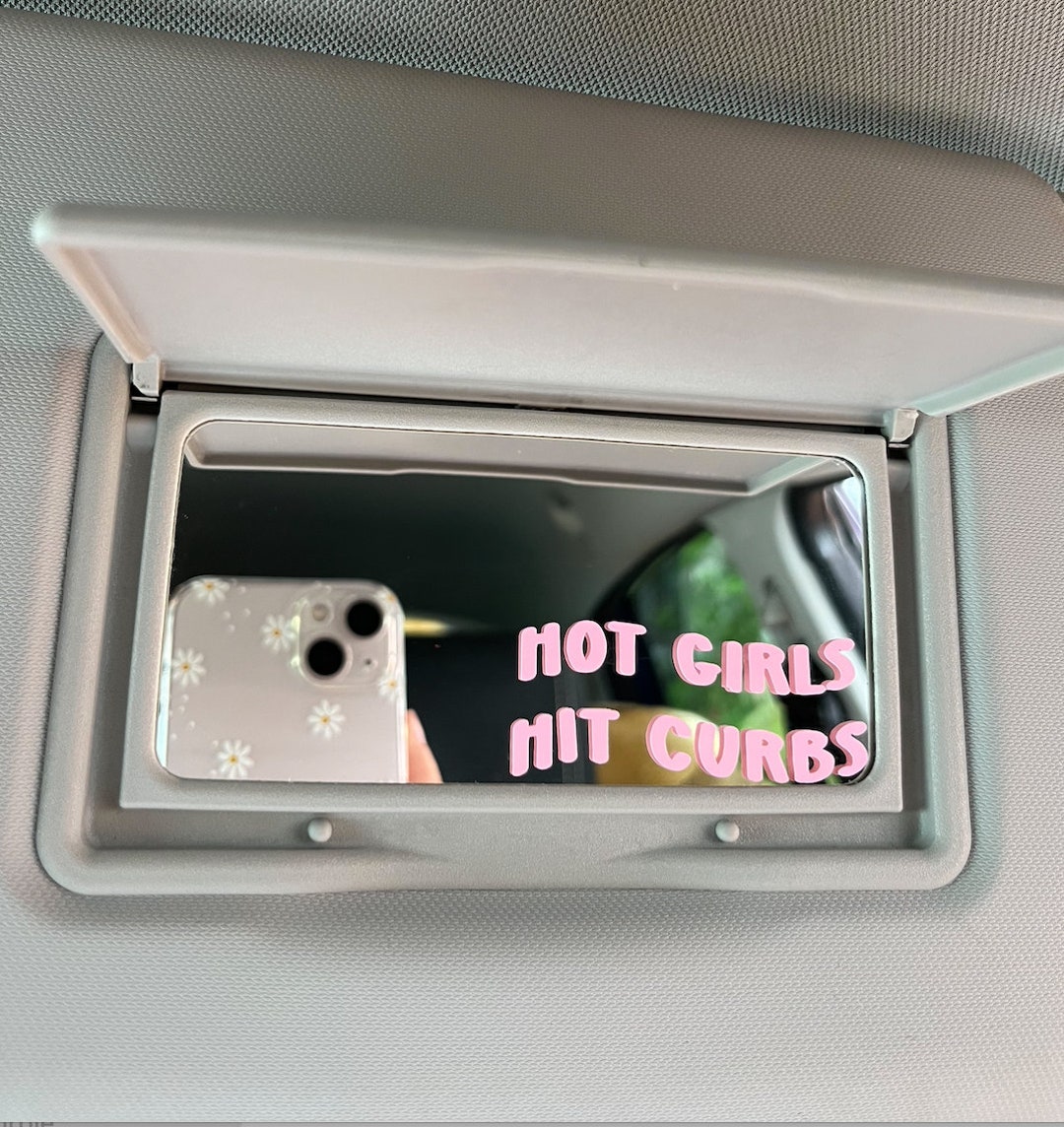 Hot Girls Hit Curbs Car Mirror Sticker, Car Accessories, Vinyl Sticker ...