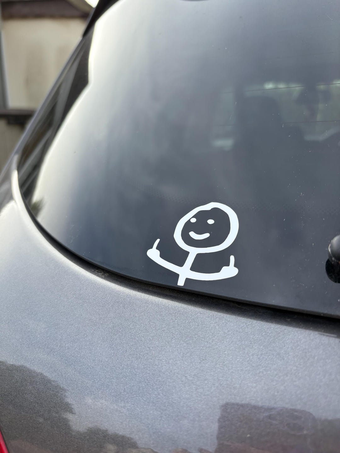Funny Car Sticker, Stick Man Sticker, Vinyl Transfer, Rude Stick Man ...