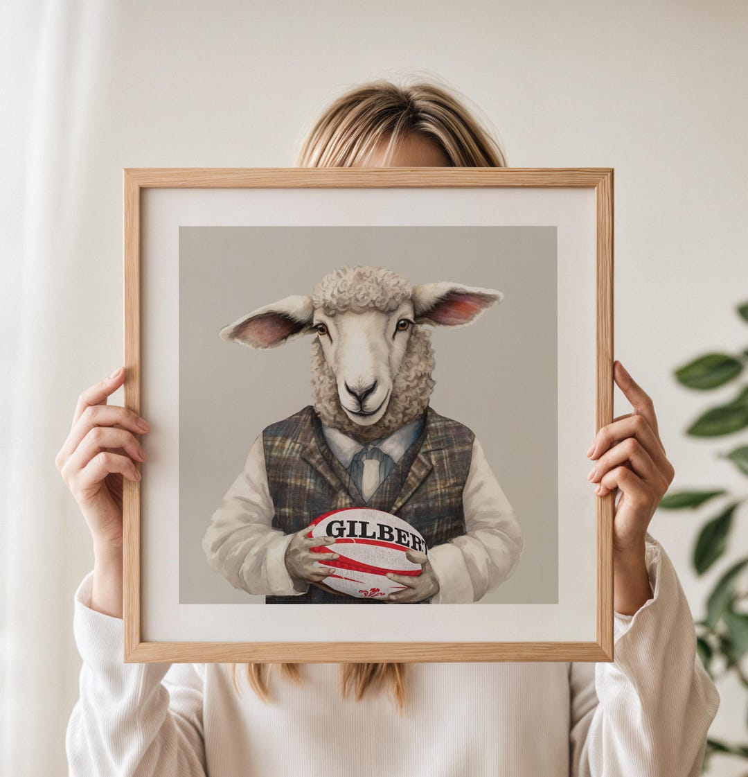 Gilbert the Welsh Rugby Sheep Wood Premium Framed Picture - Etsy