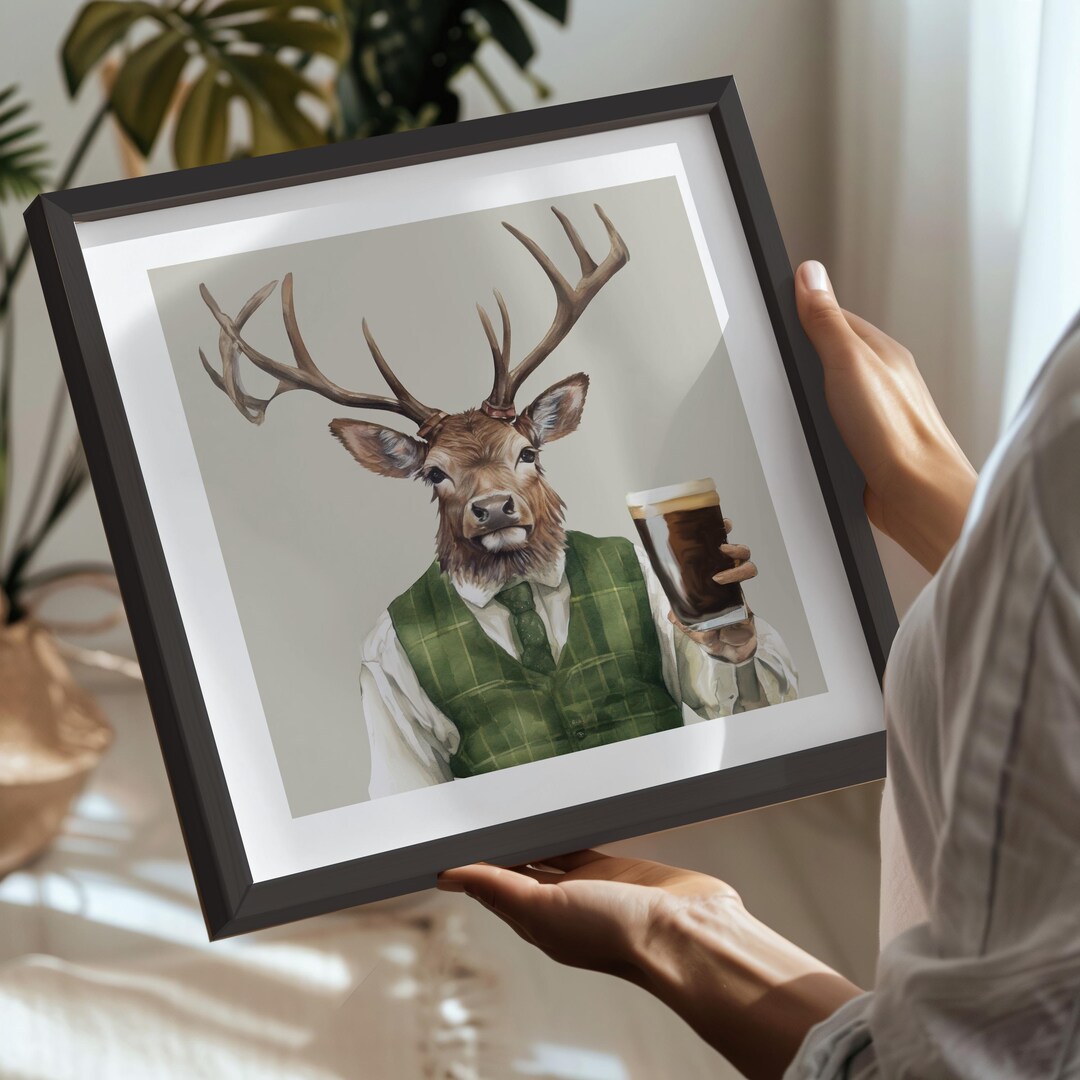 Cillian the Irish Stag Black Framed Picture Countryside Art - Etsy