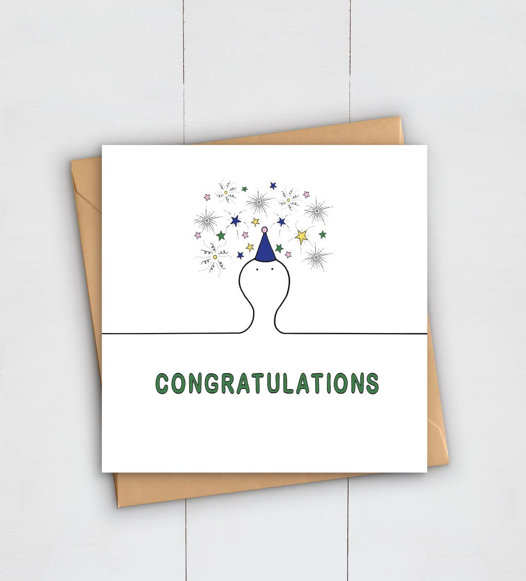 Congratulations Card: Party Hat Celebration - Happy for You - Etsy