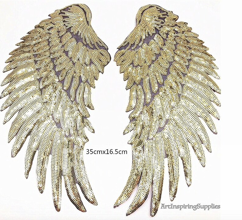 Clothes Decoration Aplique/large Black Angel Wings Sequins Decoration ...