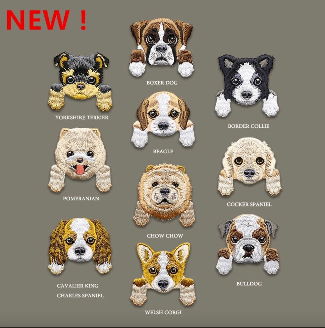 1 Pcs Dog Embroidered Patch for Clothes/dogs Breeds Ornaments Applique ...
