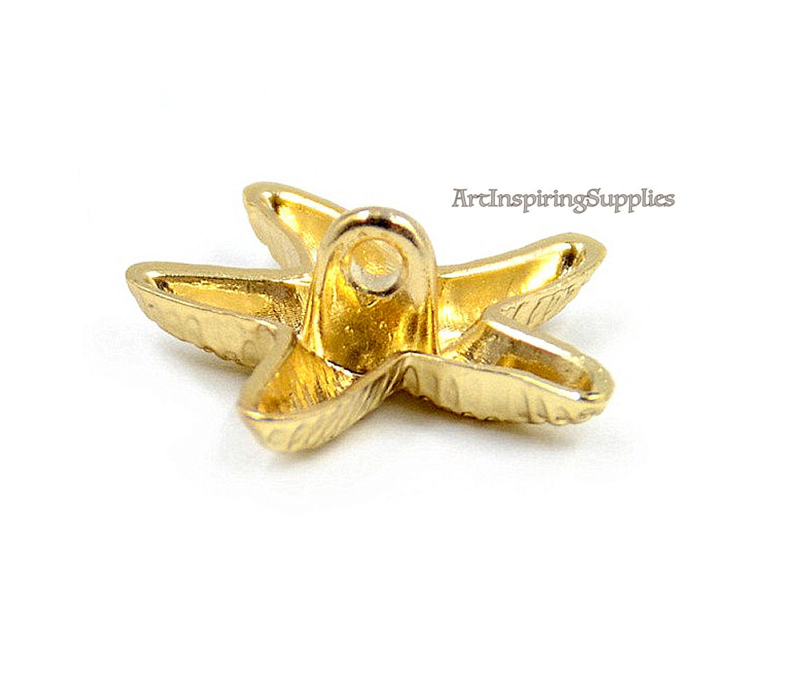 Set of 10 Metal Buttons/golden Starfish Design Sewing Buttons/nautical ...