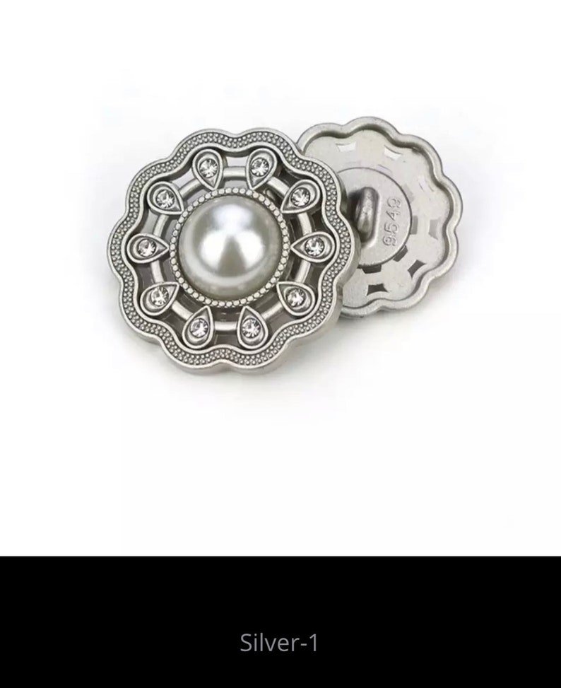 Metal Buttons 10pcs/antique Vintage Royal Design Rhinestone Pearls ...