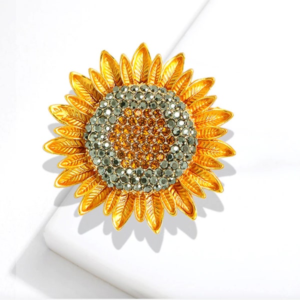 Sunflower Brooch - Etsy