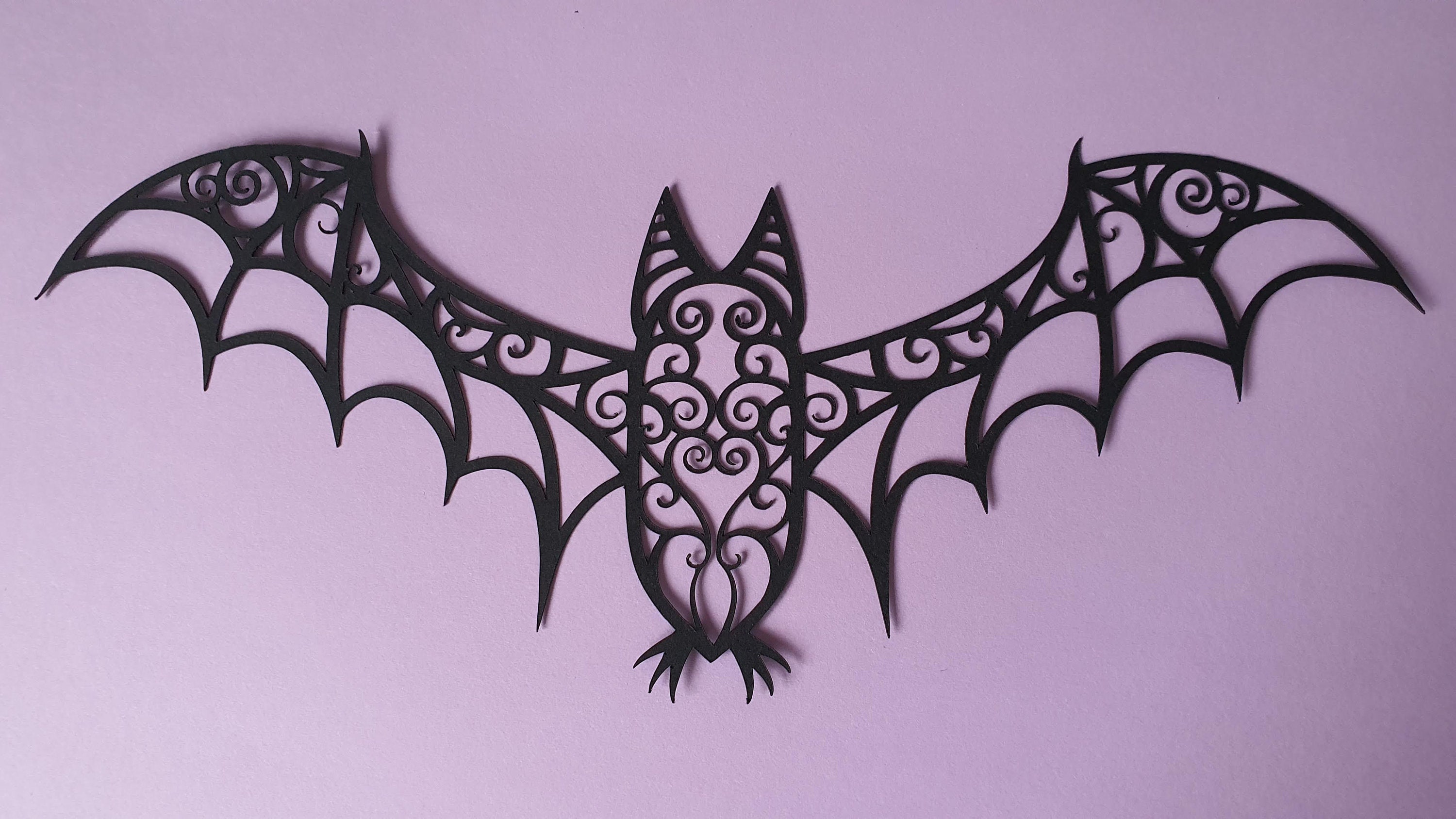 SVG Spiral Lace Bat DOWNLOAD DXF Cricut Cutting Files - Etsy