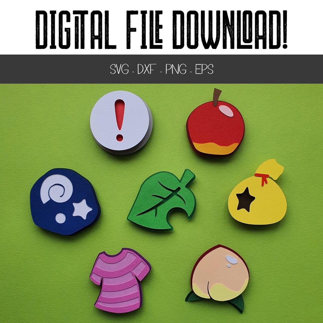 SVG Animal Crossing Inspired Icon Tokens - DOWNLOAD DXF Png Cricut ...
