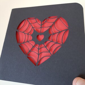 Spidey Heart - A Dark Gothic Valentines Spiderweb 3D Layered Papercraft ...