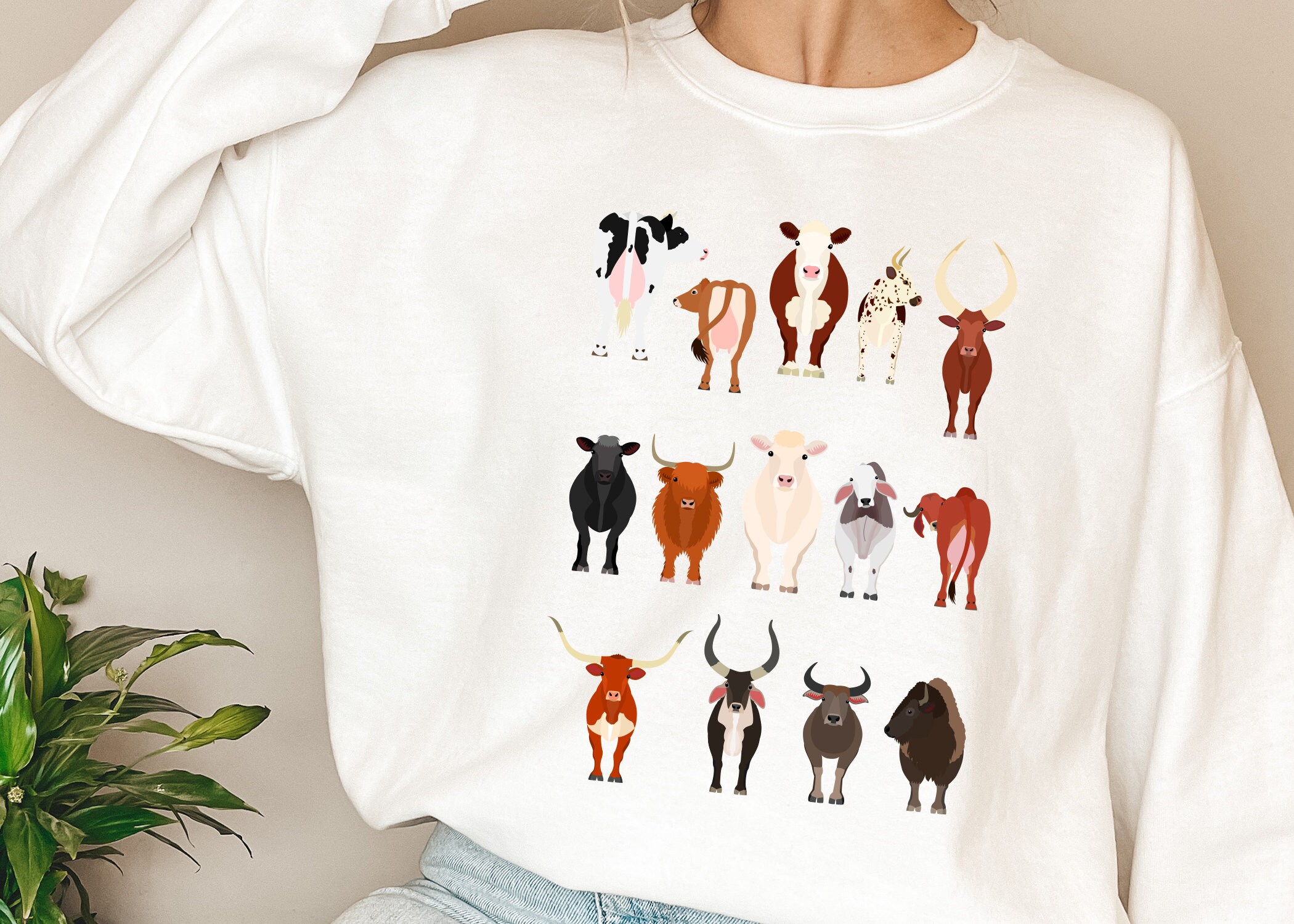 Doodle Cow Theme Shirt Farm Animal Shirt Bull Cottagecore - Etsy