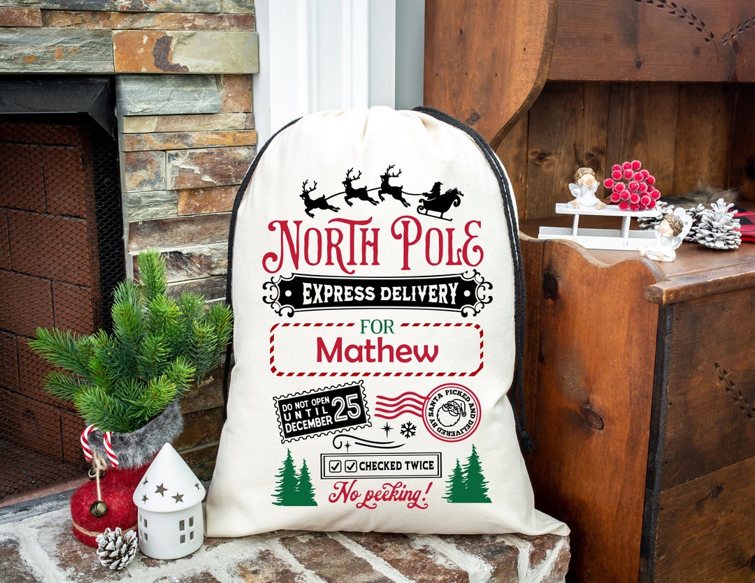 Personalized Jumbo Santa Bag, Oversized Santa Sack, Personalized ...