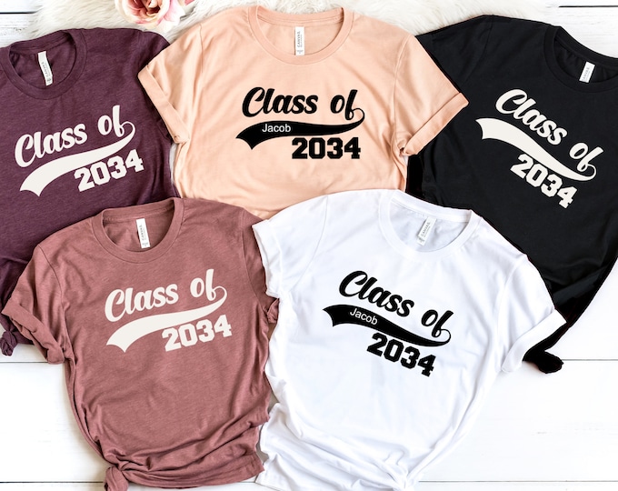 Graduation Class of Personalized T-shirt, Class of 2034, Graduation T ...