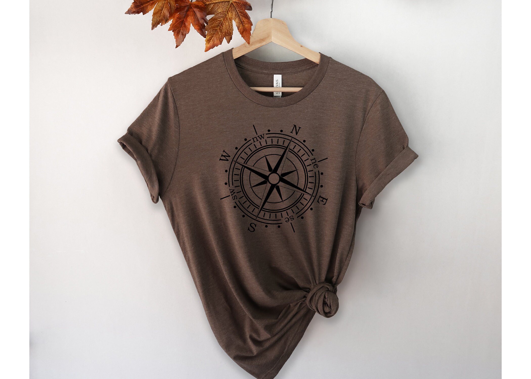 Mountain Silhouette Compass Shirt Compass shirt Outdoors | Etsy