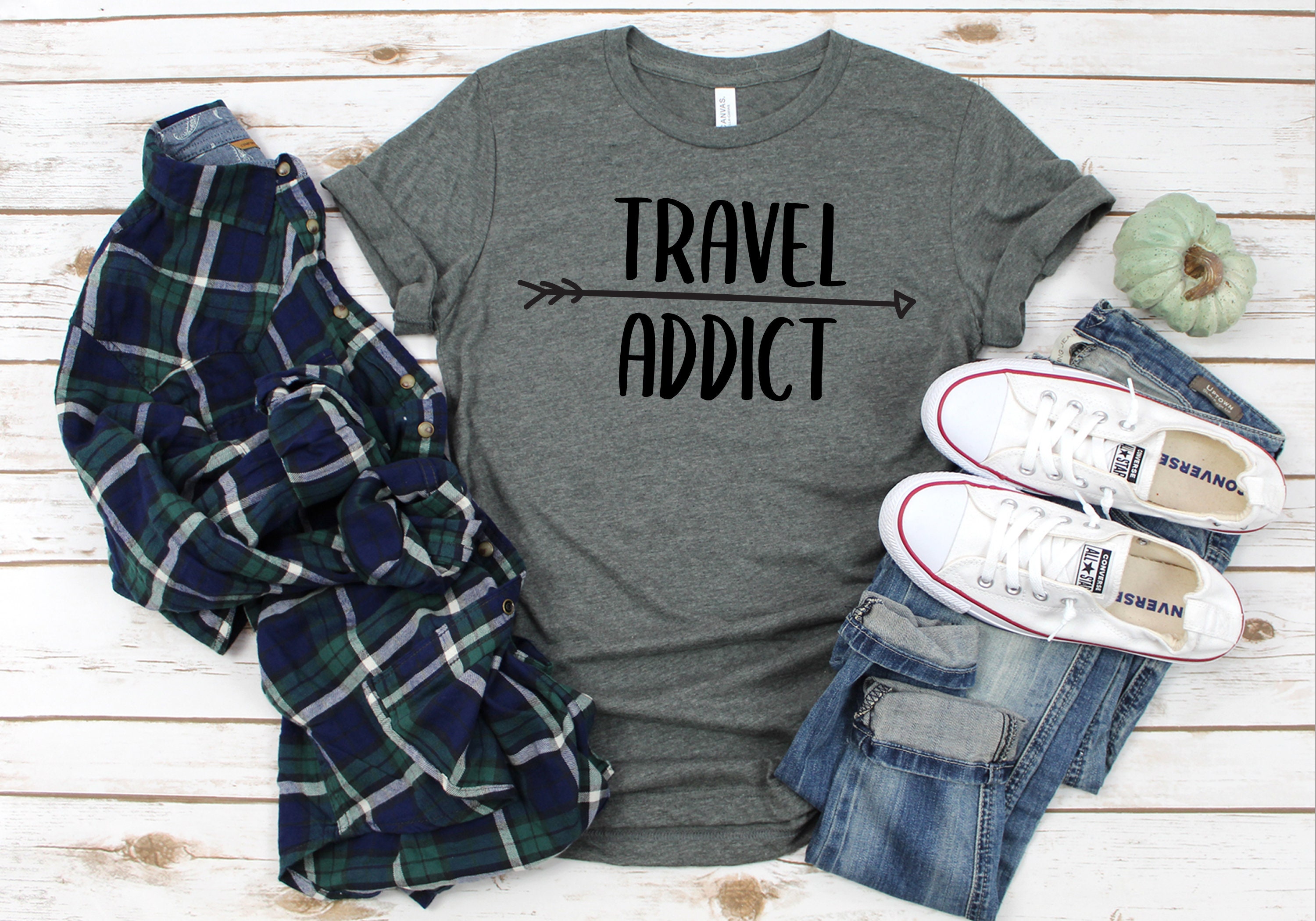 Travel Addict, Travel T-shirt, Fun Shirts, Tshirts, Family Shirts, Fun ...