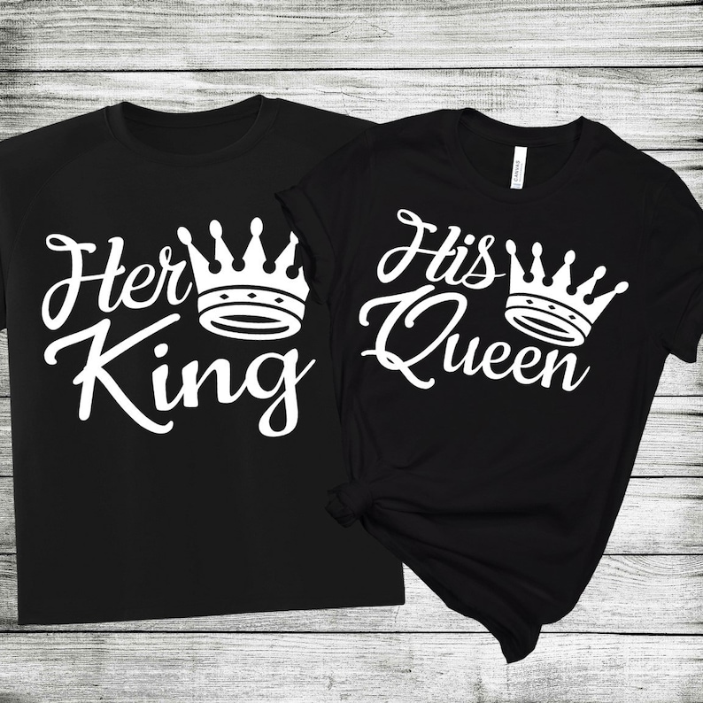 Her King And His Queen Shirt Matching Love Couples T Shirts Etsy