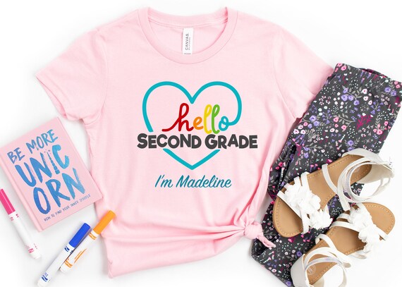 Hello Second Grade Shirt 2nd Grade Shirt Back to School - Etsy