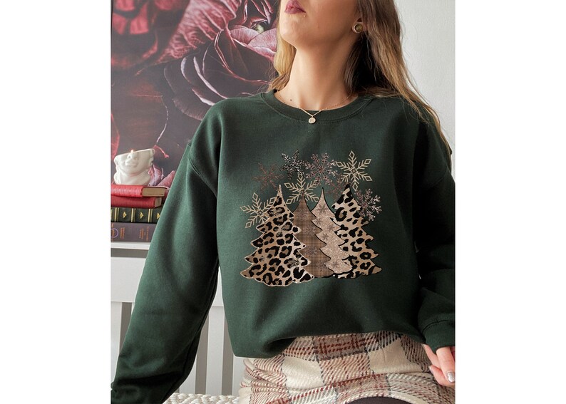 Leopard Print Christmas Tree, Christmas Family Matching Shirt ...