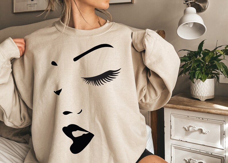 Women Face Sweatshirt, Women Face Shirt, Shirts for Women - Etsy
