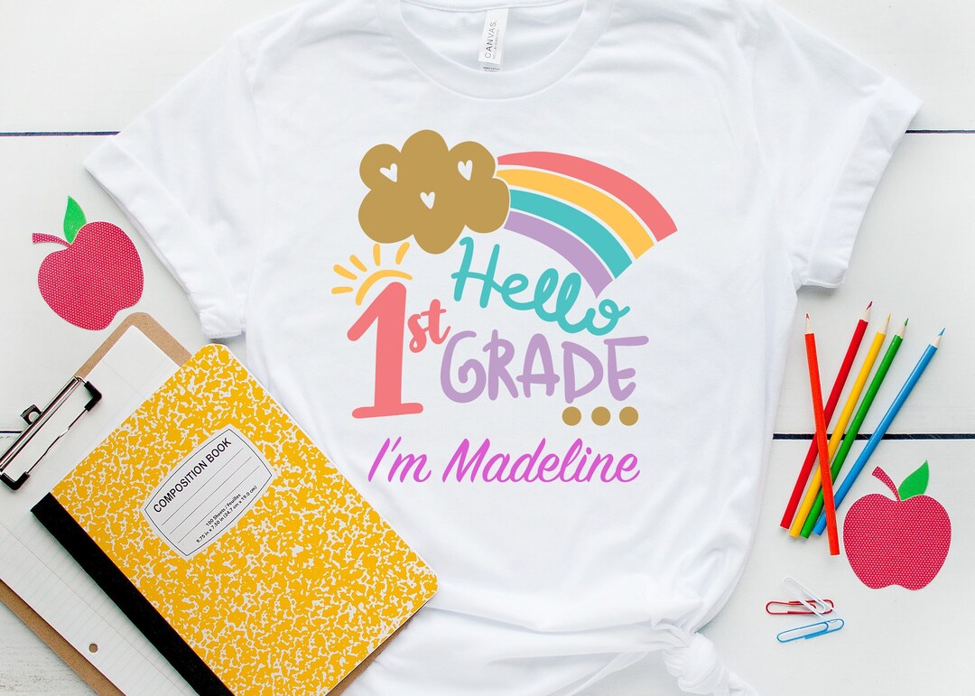 Hello 1st Grade I'm Shirt, Hello First Grade With Name Shirt ...