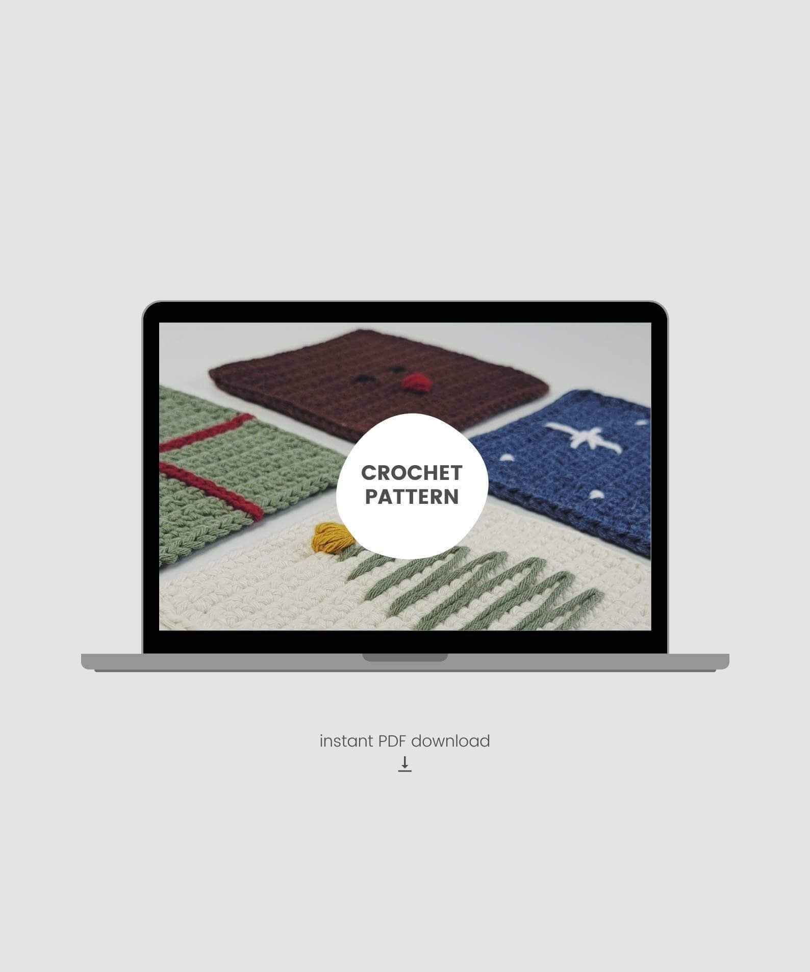 CROCHET PATTERN | Christmas Coasters (set of 4 Designs) Rudolf Reindeer ...
