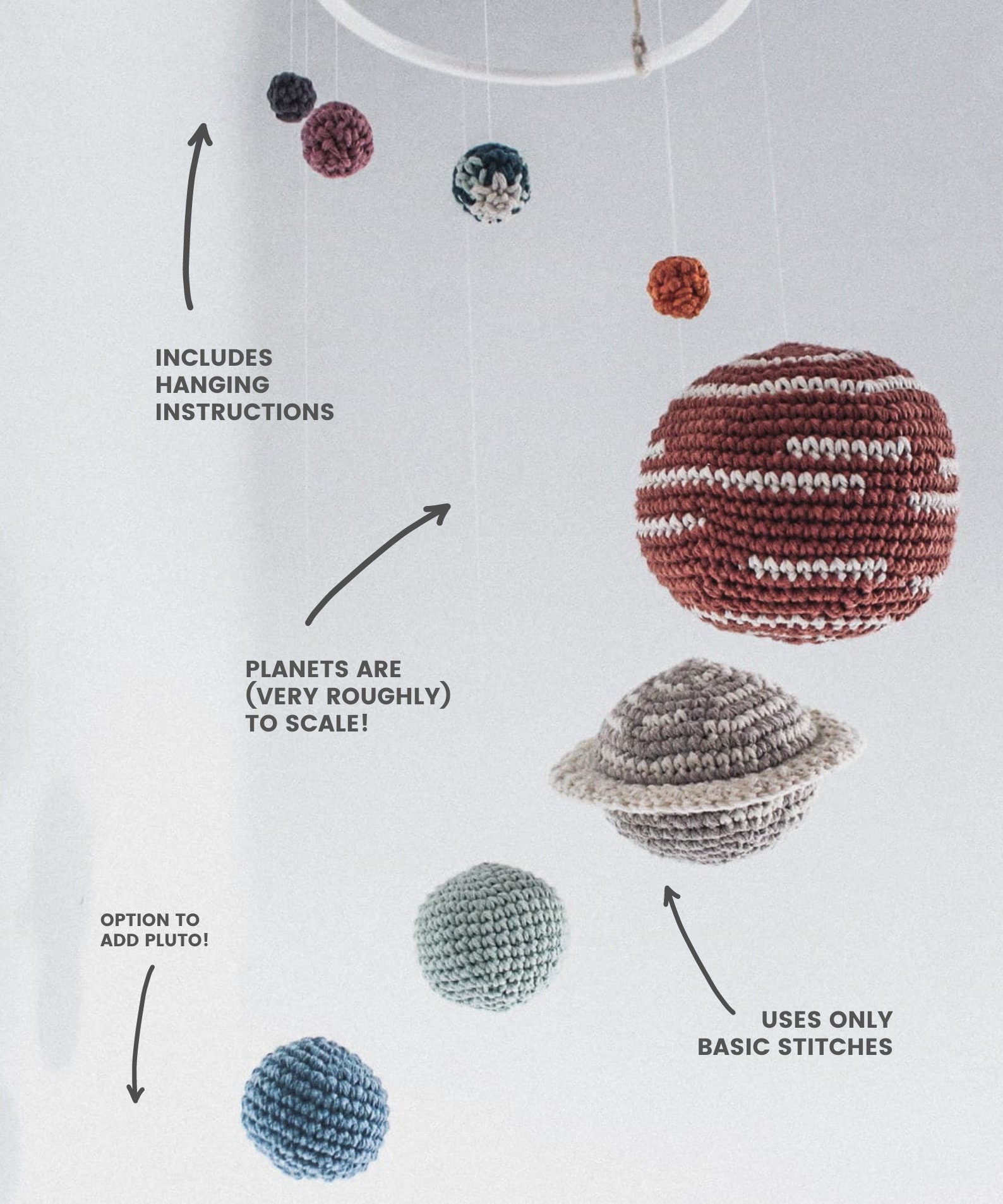 CROCHET PATTERN Solar System Planets Mobile Space Themed - Etsy