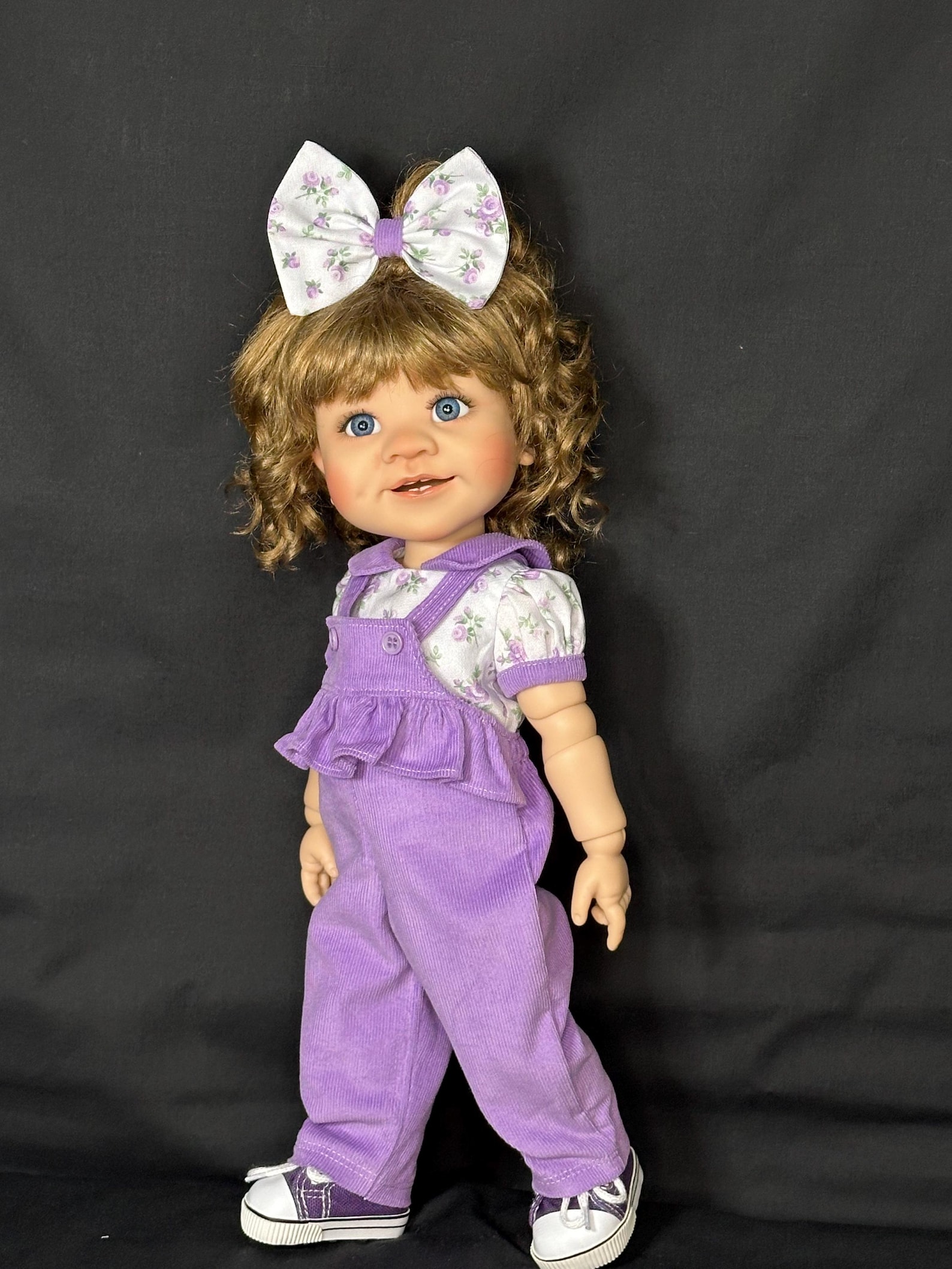15 Inch Meadow Moppets Ruffled Overalls and Woven Blouse Digital Sewing ...