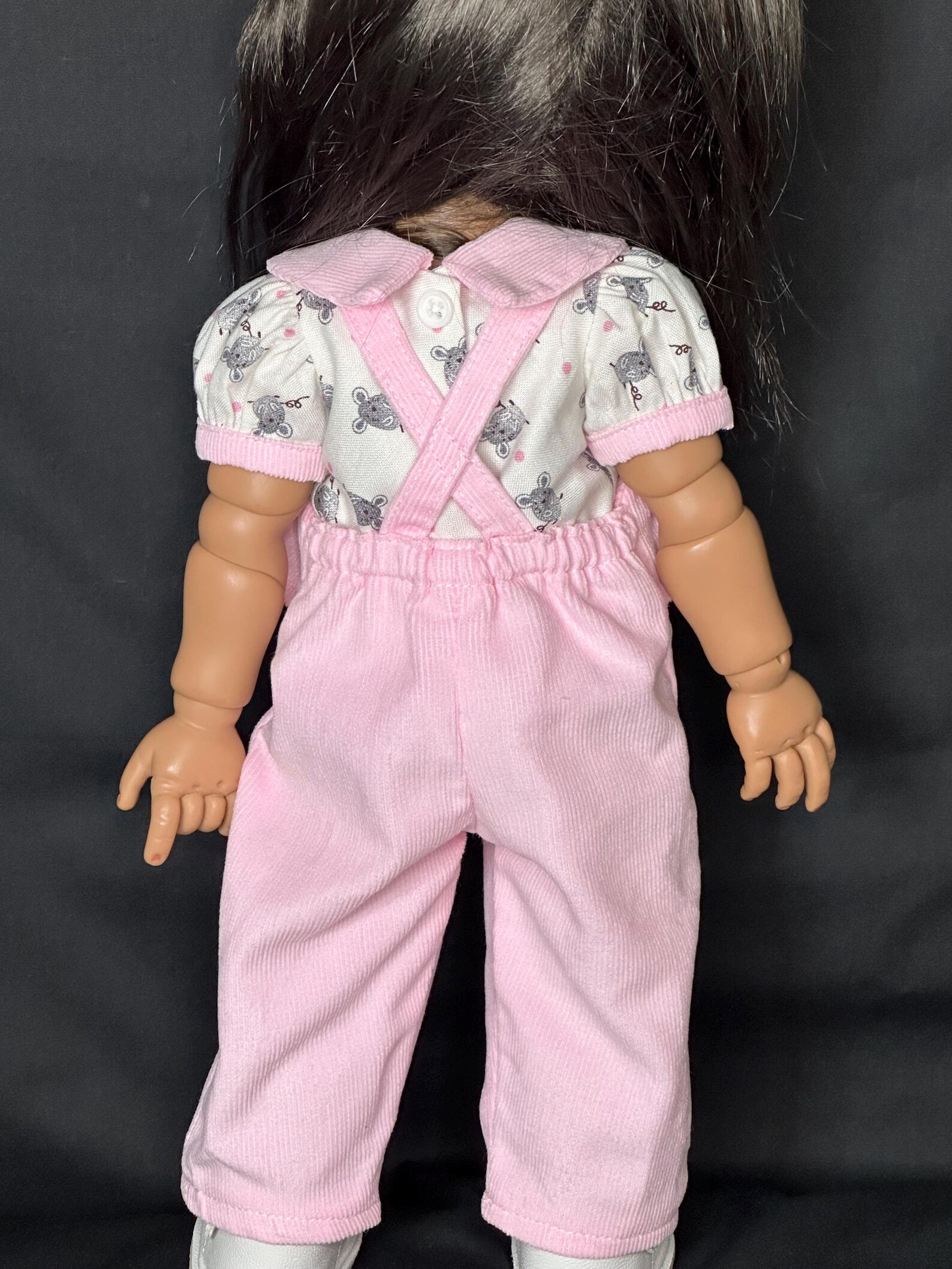 15 Inch Meadow Moppets Ruffled Overalls and Woven Blouse Digital Sewing ...