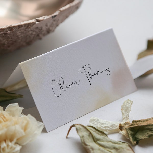 Watercolor Name Card - Etsy