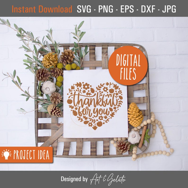 Thankful for You Heart SVG, Fall Pattern Heart SVG, Thankful for You ...