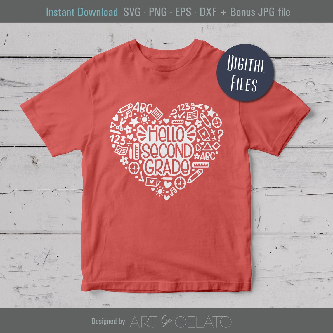 Hello Second Grade Svg Hello 2nd Grade Heart Svg 2nd Grader - Etsy