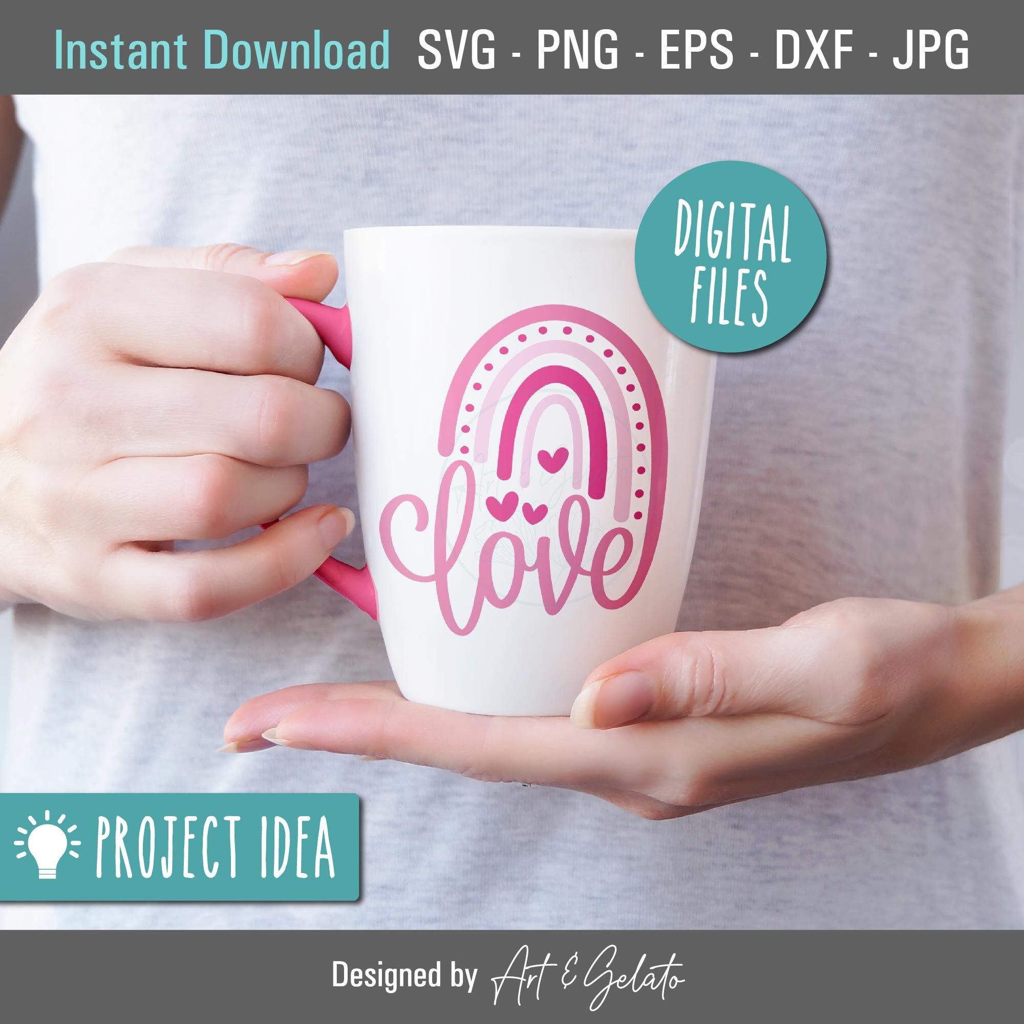 Love Rainbow SVG Valentine's Day Svg Rainbow Love Svg - Etsy