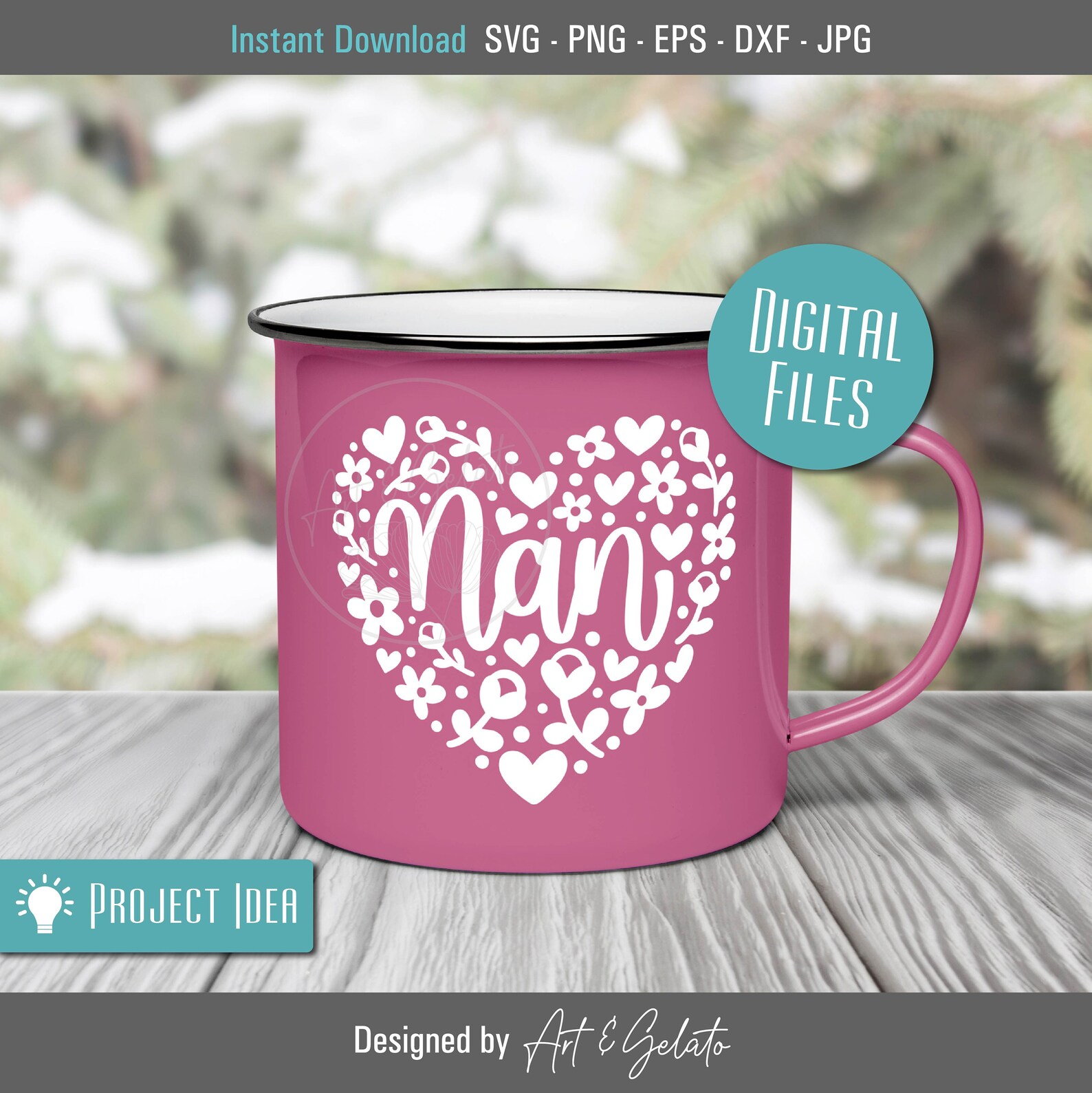 Nan Floral Heart SVG Nan Svg Grandma Svg Happy Mother's - Etsy