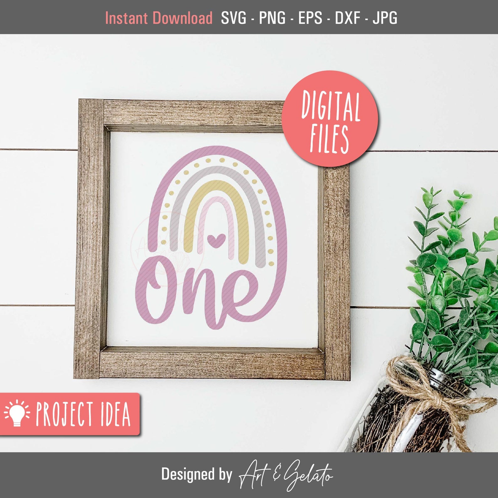 One Rainbow Birthday SVG Baby Girl 1st Birthday SVG Boho - Etsy