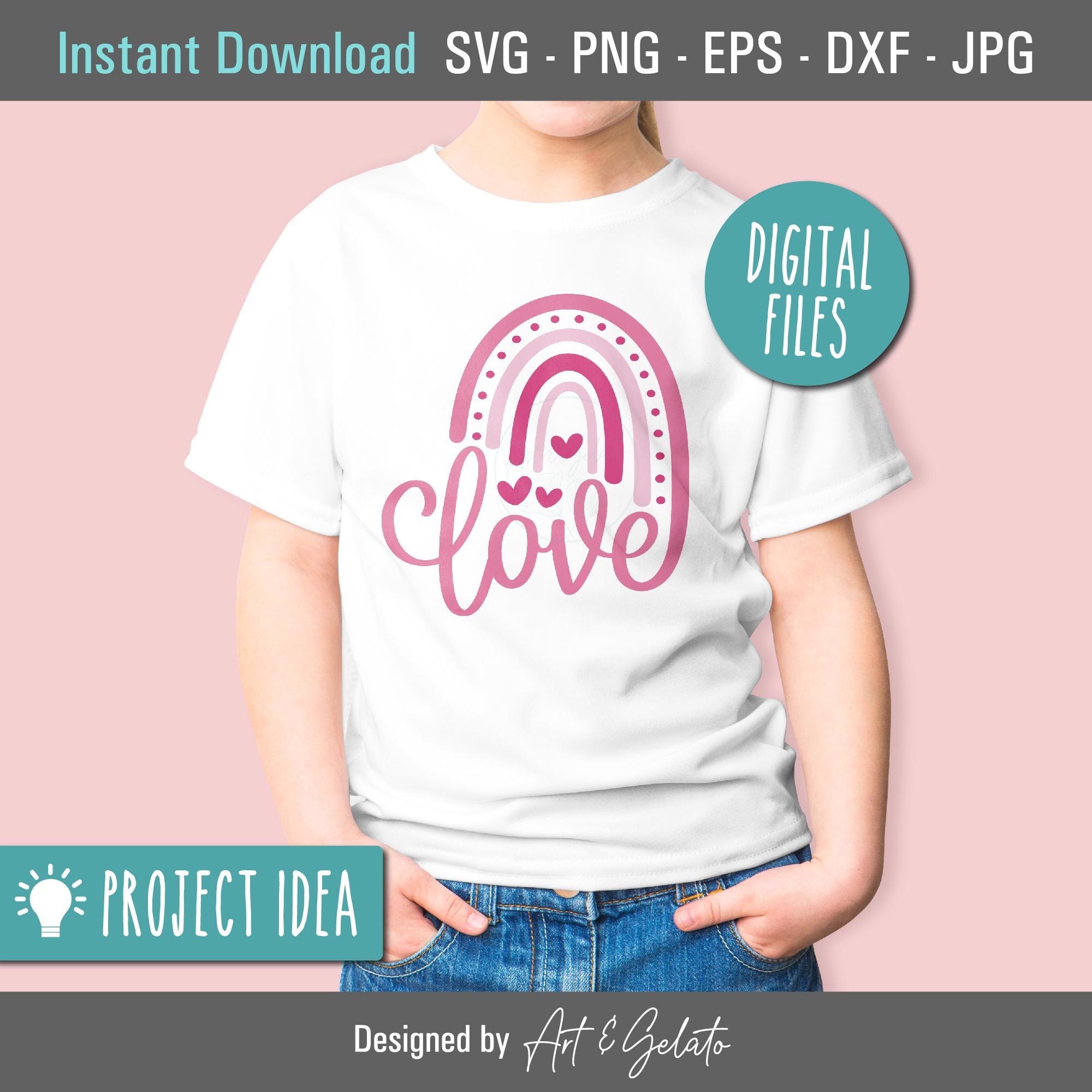 Love Rainbow SVG Valentine's Day Svg Rainbow Love Svg - Etsy