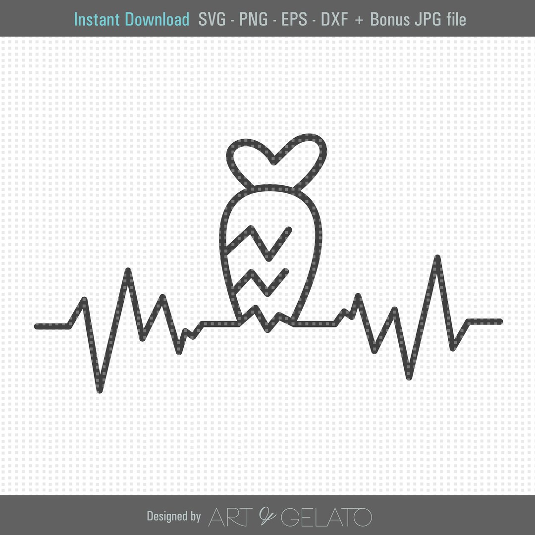 Easter Carrot EKG SVG, Easter Carrot Svg, Carrot Svg, Easter Nurse Svg ...