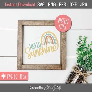 Hello Sunshine Rainbow SVG, Summer SVG, Sunshine Svg, Sunny Summer Svg ...