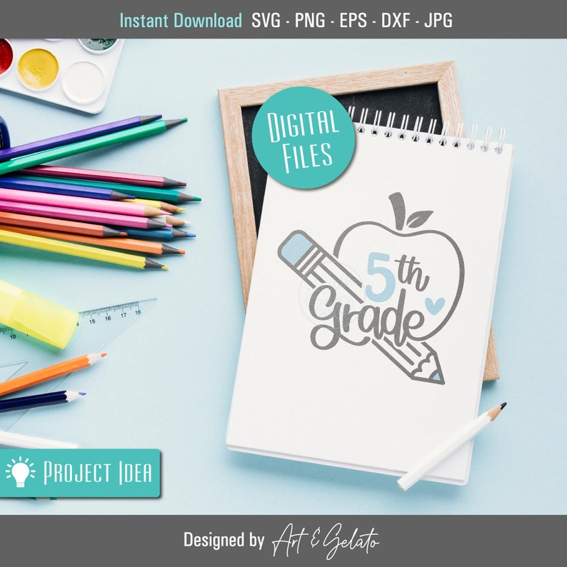 5th Grade Apple SVG Fifth Grade Svg First Day of School Svg - Etsy