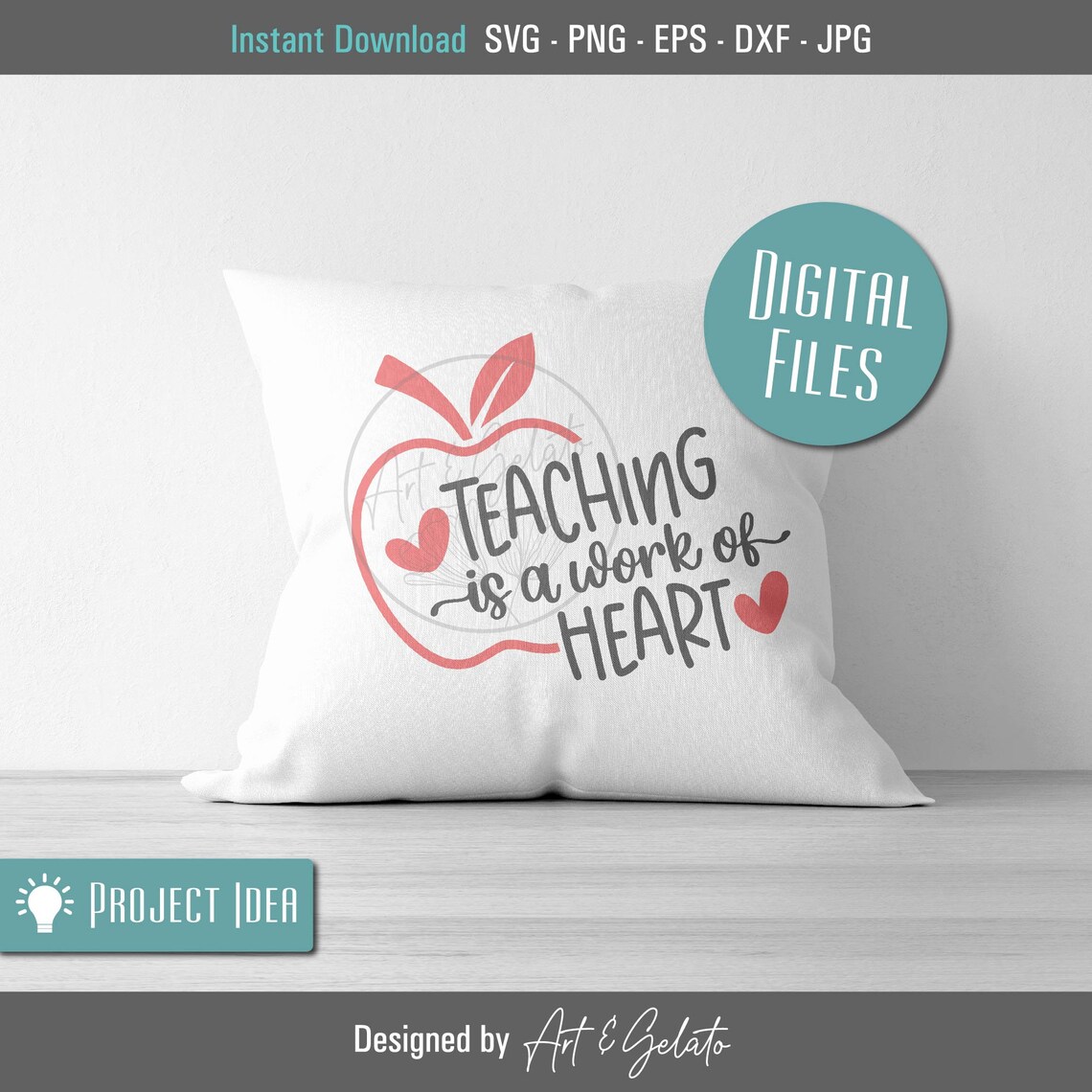 Teaching is a Work of Heart SVG Teacher Apple SVG Teacher - Etsy Canada