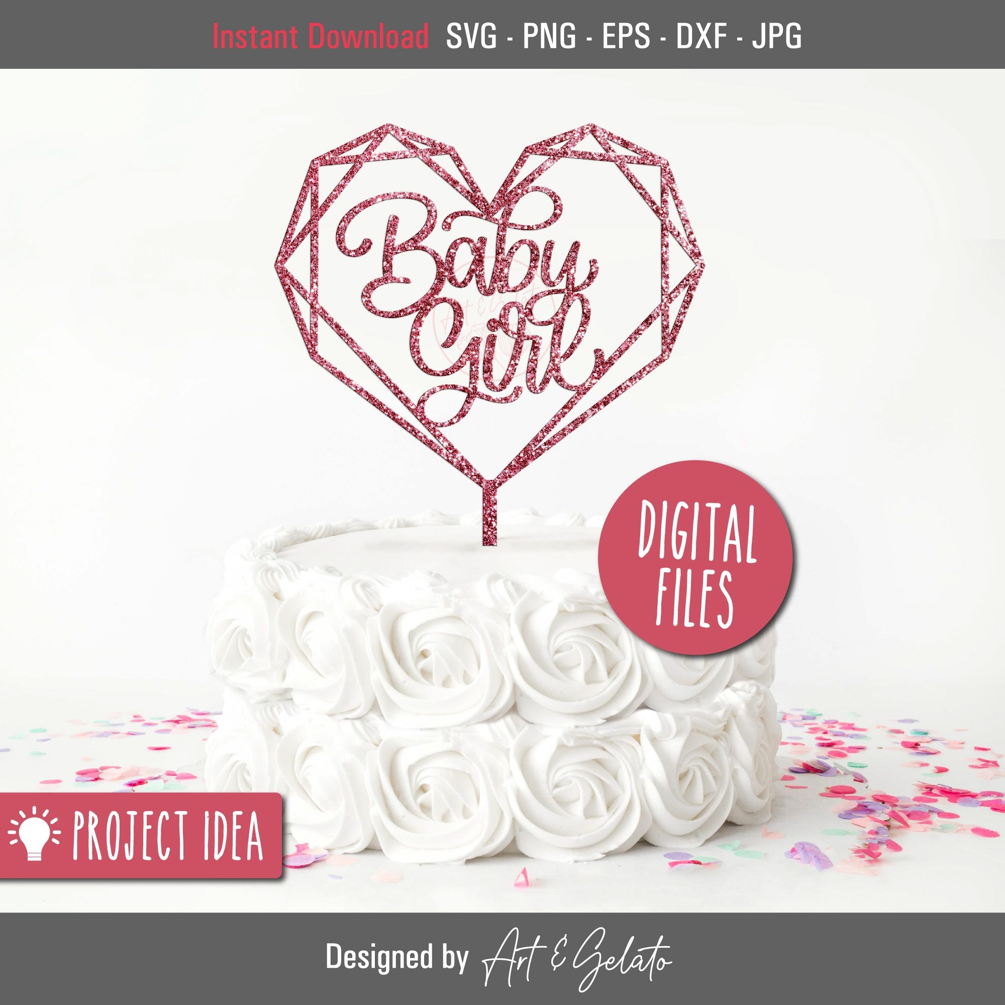 Baby Girl SVG Cake Topper Svg Baby Shower Cake Topper Svg - Etsy