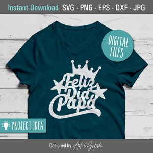 Feliz Día Papá Cake Crown Topper SVG, Spanish Happy Fathers Day Cake ...