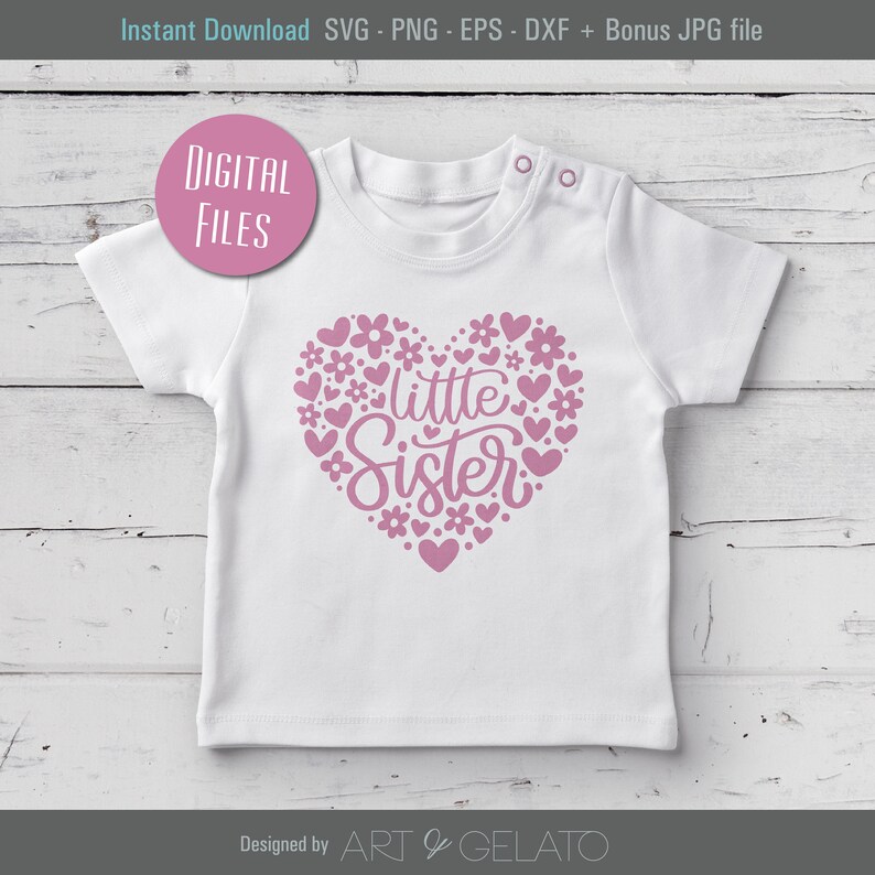 Little Sister Svg, Sister Svg, Baby Girl Shower Svg, Little Sister ...