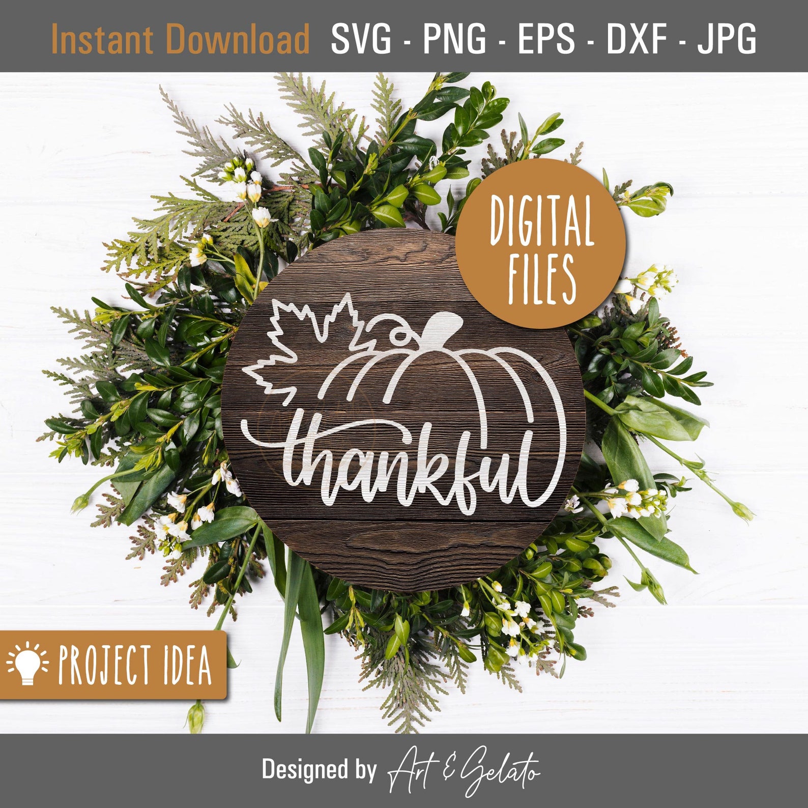 Thankful Pumpkin SVG Pumpkin Svg Thankful Svg Fall Door - Etsy