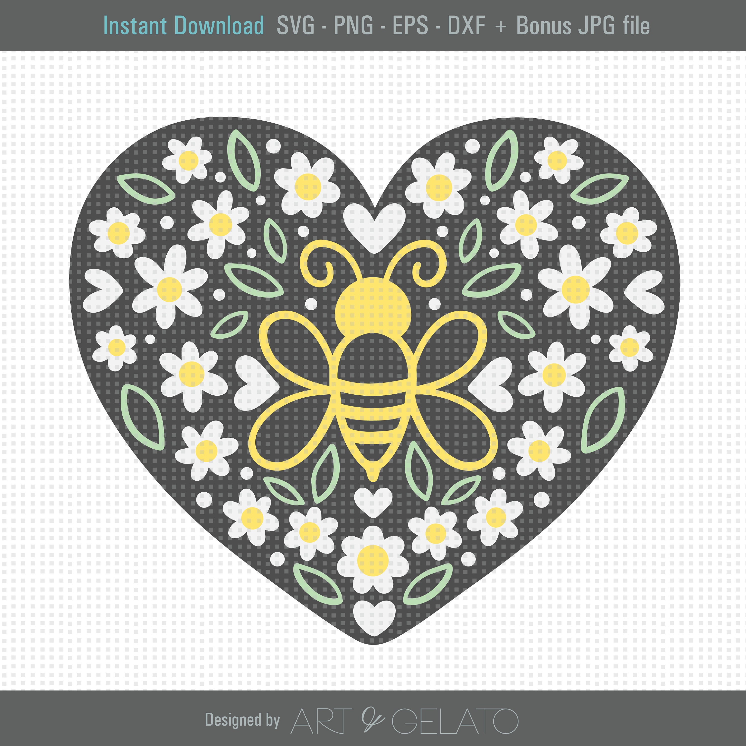 Bee Heart SVG Bee Love Svg HoneyBee Svg Bumble Bee Svg Bee | Etsy