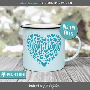 Nan Nan Floral Heart SVG Nan Nan Svg Grandma Svg Happy - Etsy