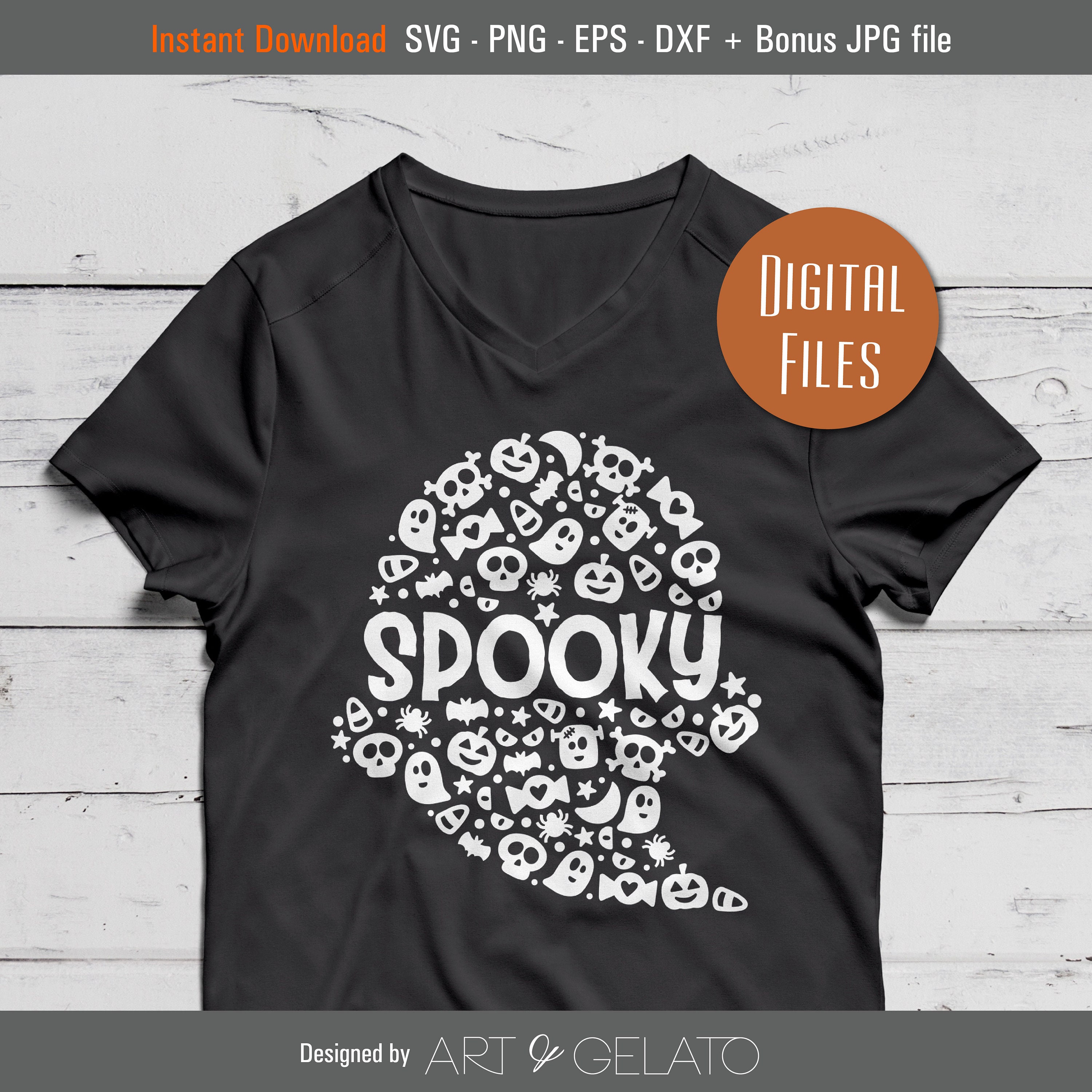 Spooky Ghost SVG Happy Halloween Svg Spooky Svg Ghost Svg - Etsy