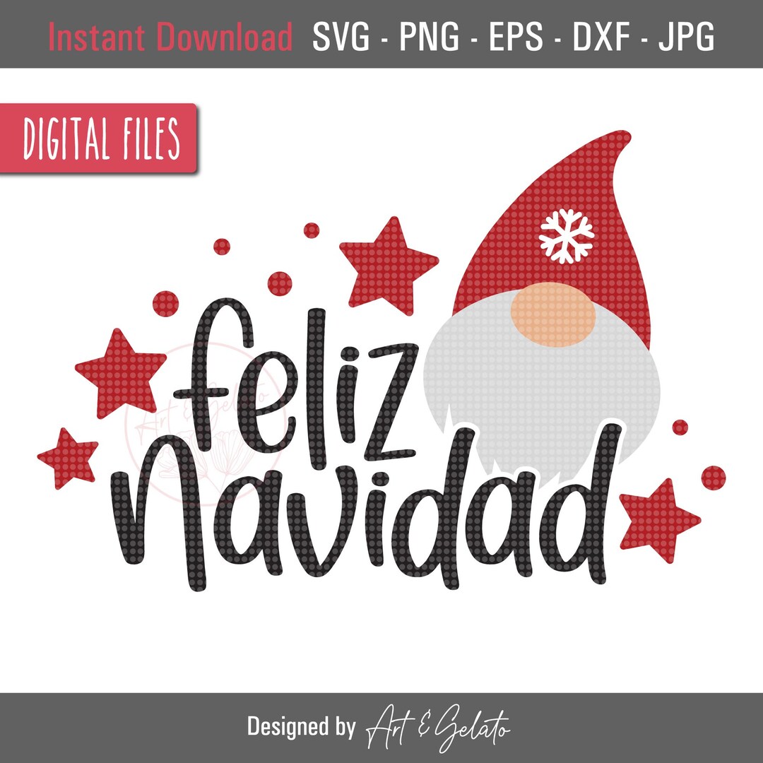 Feliz Navidad Gnome SVG, Christmas Gnome SVG Christmas SVG, Gnome Svg ...