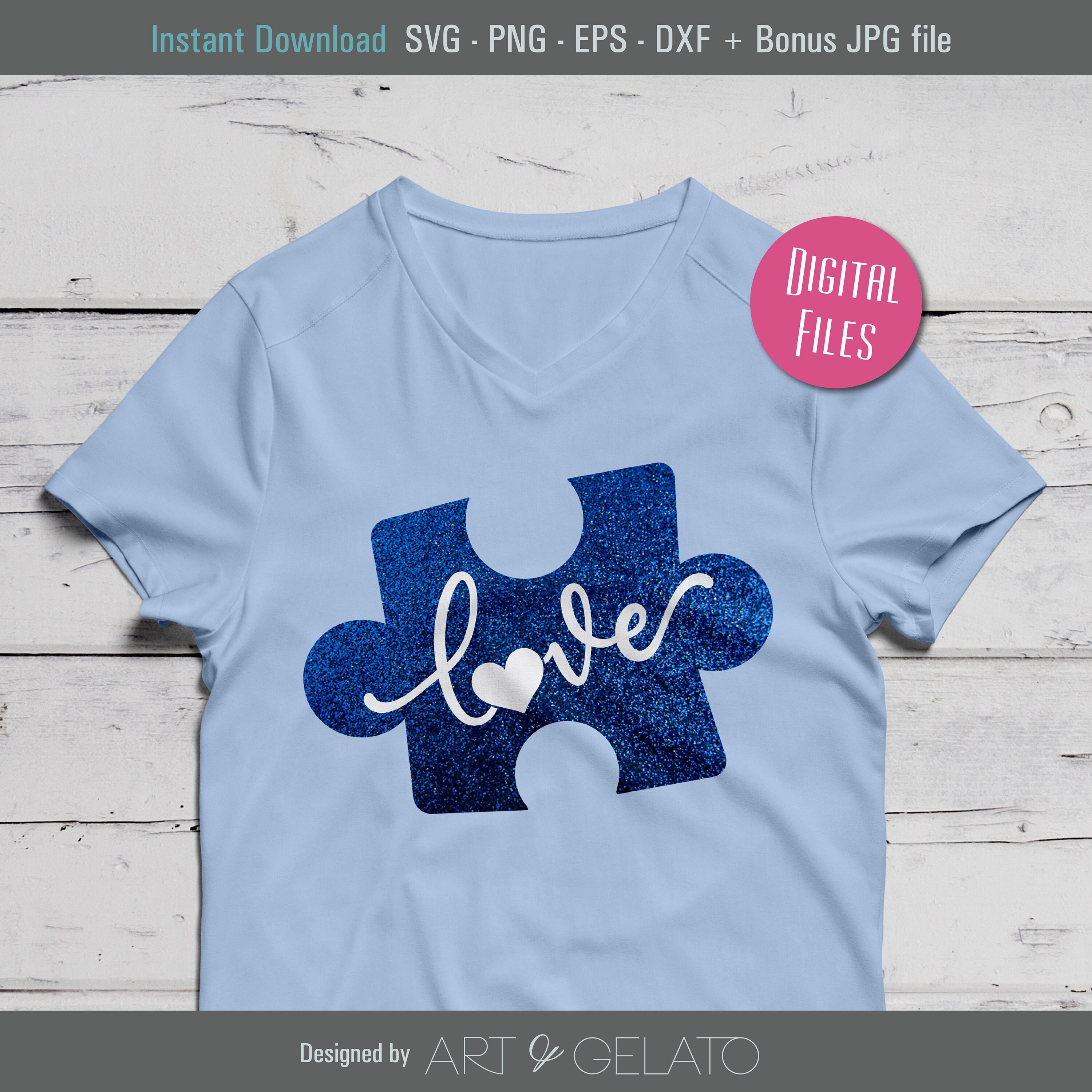 Autism Love Piece SVG Autism Awareness SVG Puzzle Piece SVG | Etsy