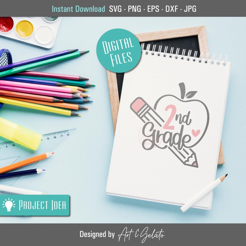 2nd Grade Apple SVG Second Grade Svg First Day of School - Etsy