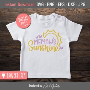 Memaw's Sunshine SVG, Baby Sunshine Svg, Baby's Summer Svg, Summer ...